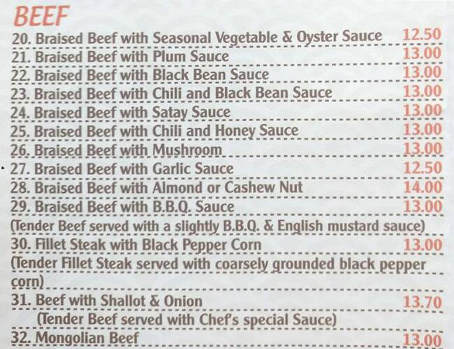 Menu at Panda Inn fast food, Petrie