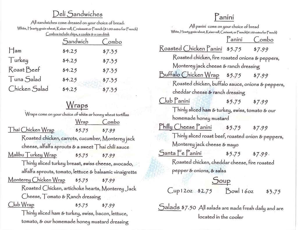 Menu at Espresso Express cafe, New Orleans, 701 Poydras St # 116