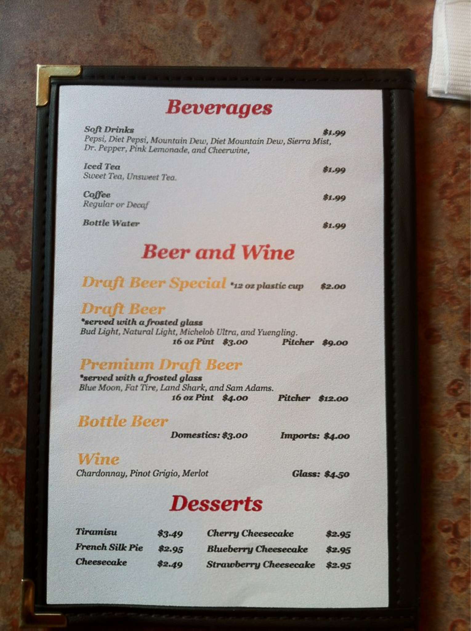 Menu at Sir Pizza pizzeria, North Myrtle Beach, Hwy 17 S