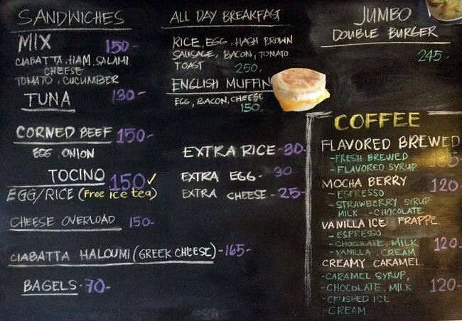 Menu at The Coffee House, Cebu City
