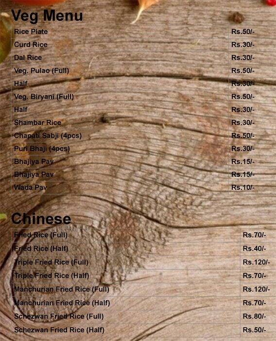 Menu at Food Center, Mumbai, Shop 6