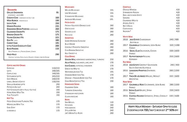 Menu at Little Flour Café cafe, Taguig, Ground Floor