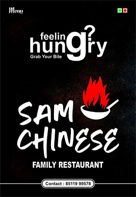 Menu of Sam Chinese, Vapi Locality, Vapi