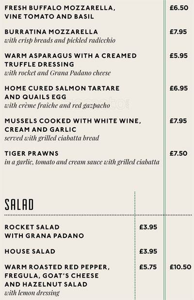 Menu at Gusto Italian pub & bar, Manchester, 756 Wilmslow Rd