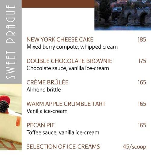 Menu at Midtown Grill - Prague Marriott Hotel steakhouse, Prague