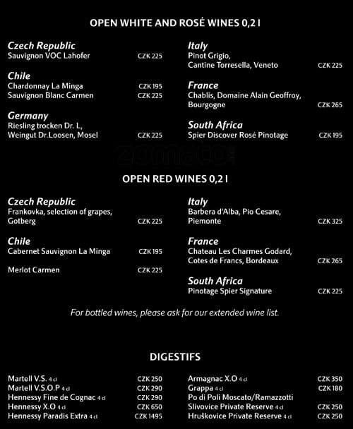 Menu at Midtown Grill - Prague Marriott Hotel steakhouse, Prague