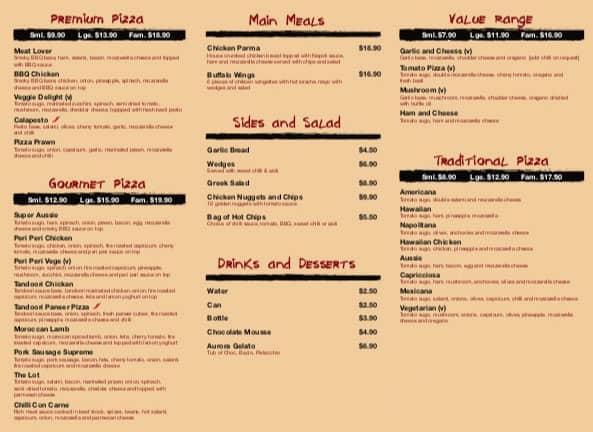 Menu at Crispy Crust pizzeria, Maidstone