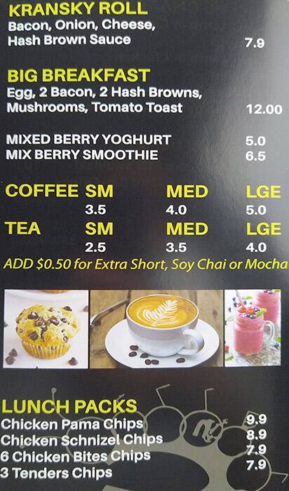 Menu at Hungry Caterpillar Cafe, Keysborough