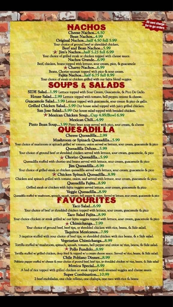 Menu at Hartsville Taco Company restaurant, Hartsville