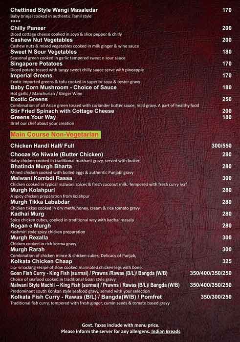 Menu at The Hangout, Pune, Gate No 1131