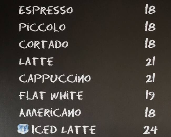 Menu at Depresso Cafe, Ajman