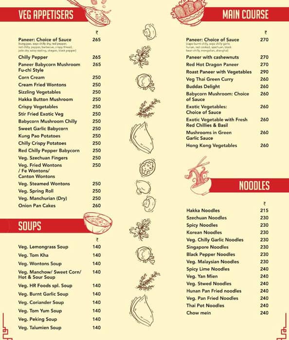 Menu of HR Foods, Fort, Mumbai
