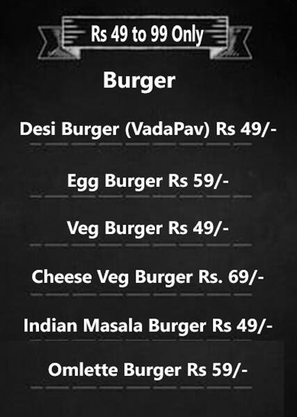 Menu of Rs 49 to Rs 99, Chandkheda, Ahmedabad