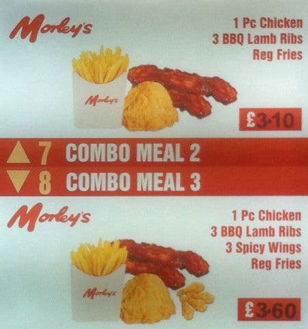 Menu at Morley's Fried Chicken restaurant, London, 412 Hale End Rd