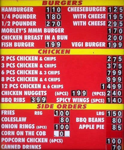 Morleys menu store