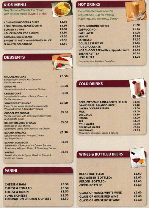 Menu at Victoria Cafe & Restaurant Ruislip, Ruislip, 65 Victoria Rd