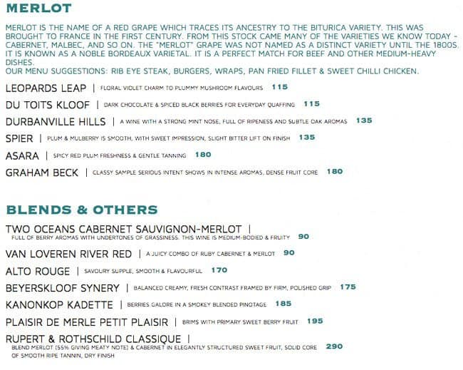 Menu au Baobab Café & Grill Wonderboom Junction, Pretoria, Shop G01