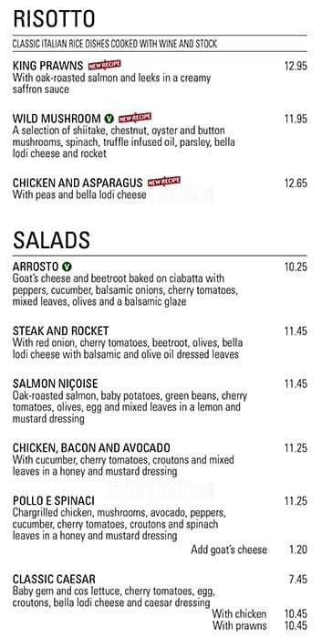 Menu at Prezzo Edinburgh Pier Place restaurant, Edinburgh, Fish Market