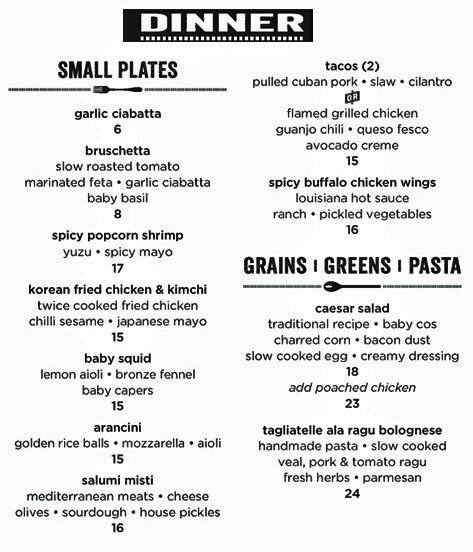 Menu at LILO Restaurant + Bar + Pooldeck, Cairns
