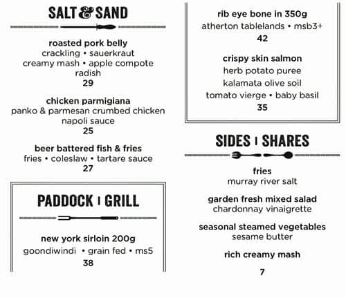 Menu at LILO Restaurant + Bar + Pooldeck, Cairns