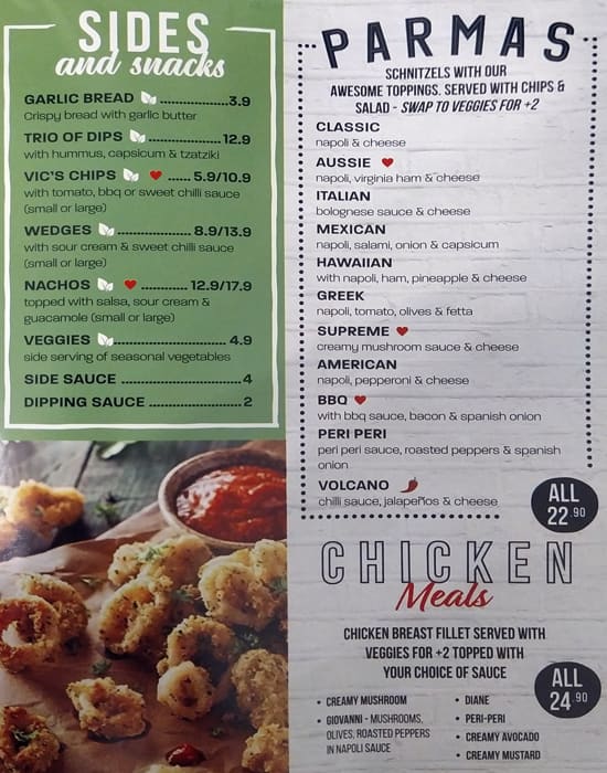 Menu at Victoria's Pizza & Beyond restaurant, Melton