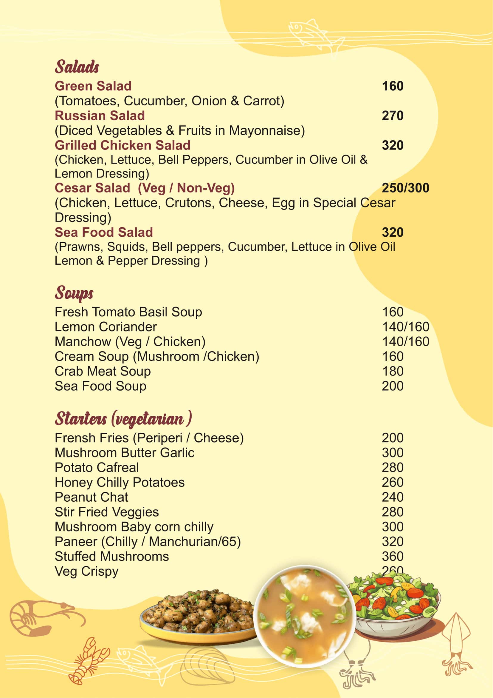 Menu of De Little Goa Kitchen & Bar, Calangute, Goa