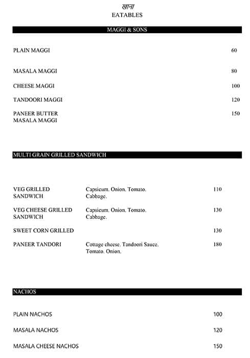 Menu of Scone City, Expressway, Pune