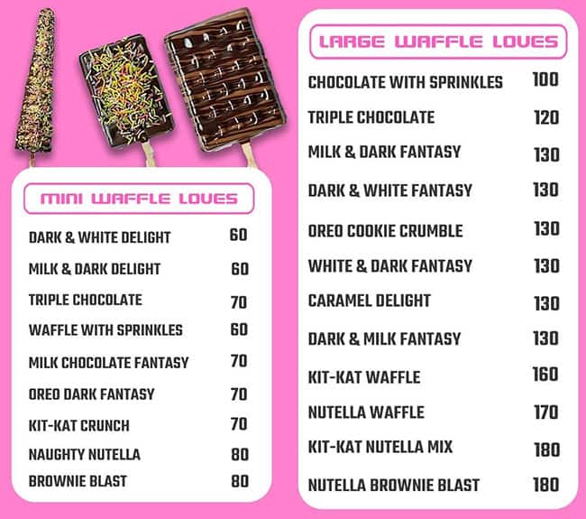 Menu of A Waffle Story, Kothapet, Hyderabad