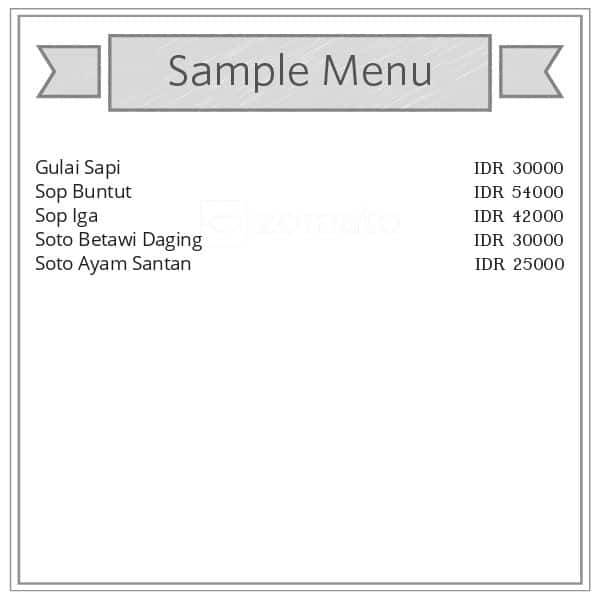 Menu at Soto Betawi Bang Arief restaurant, Depok, 16514 Limo