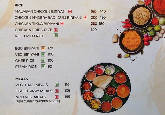 Menu at Malabar Restaurant, Thrissur, Door 21/349/26