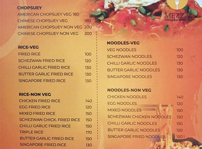 Menu at Malabar Restaurant, Thrissur, Door 21/349/26