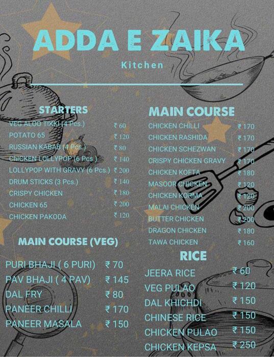 Menu of Adda-e-Zaika, Bandra Talao, Bandra West, Mumbai
