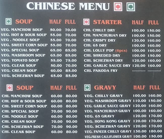 Menu of Mumbai Restaurant, Nalasopara, Mumbai