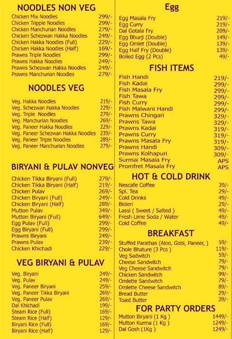 Menu at Food hub, Mumbai, Shop no 6 A