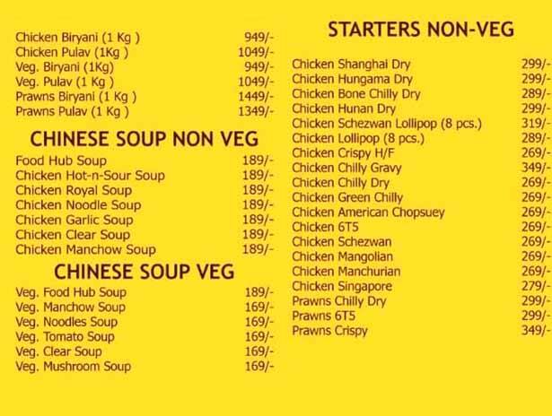 Menu at Food hub, Mumbai, Shop no 6 A