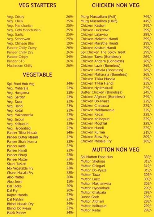 Menu at Food hub, Mumbai, Shop no 6 A