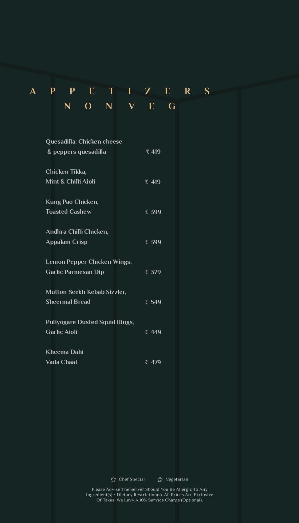 Menu at Inanna Taproom, Bengaluru