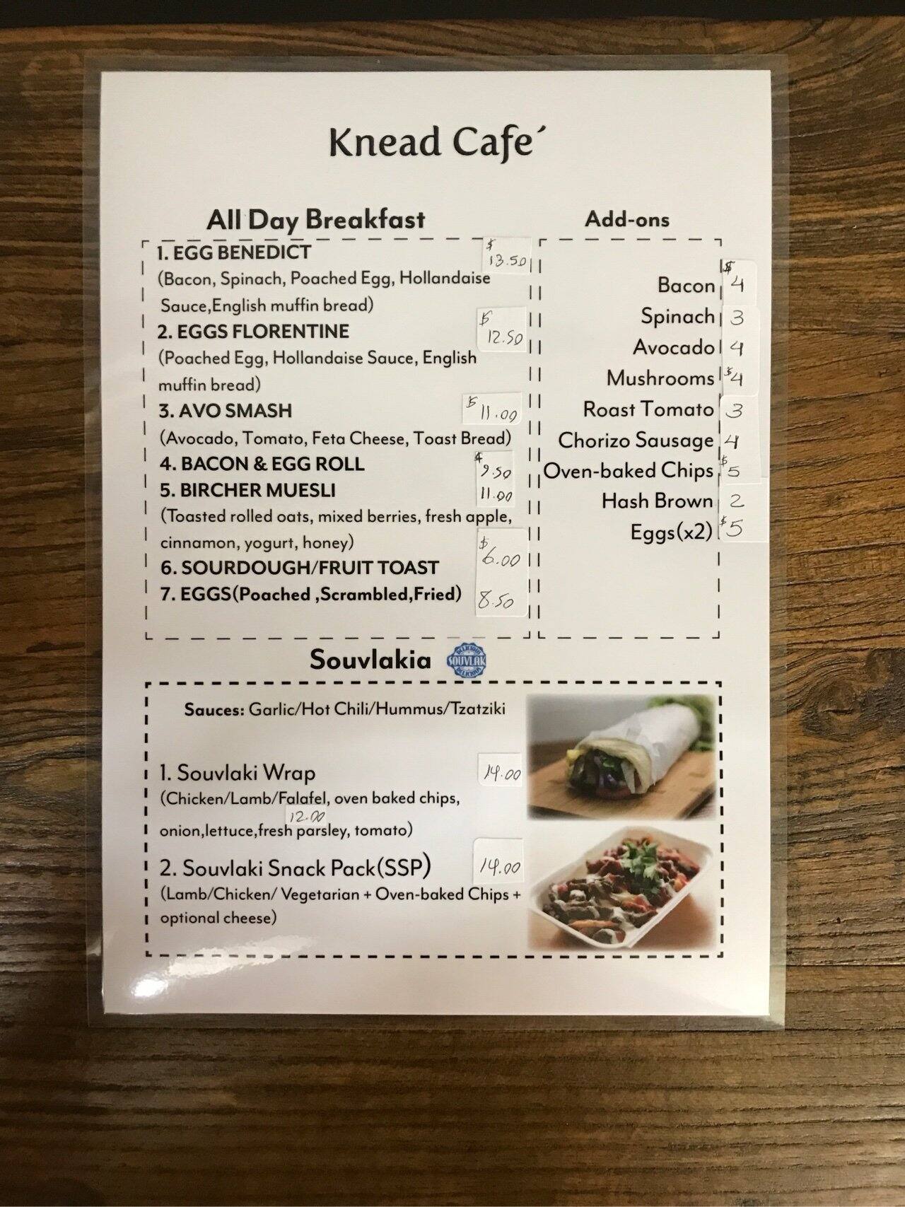 Knead Cafe Menu, Menu for Knead Cafe, Hawthorn, Melbourne - Urbanspoon ...