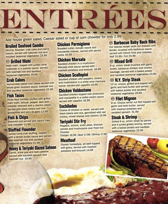 Menu at Tj Smith's restaurant & bar, Jamison