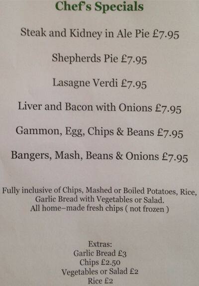 Menu at The Nightingale pub & bar, London, 51 Nightingale Lane