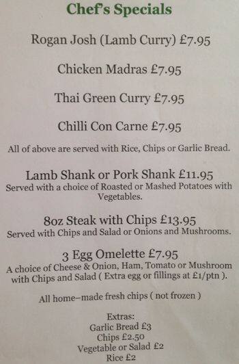 Menu at The Nightingale pub & bar, London, 51 Nightingale Lane