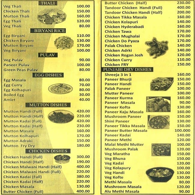 Hotel Shreeja Menu, Menu for Hotel Shreeja, Mundhwa, Pune - Zomato