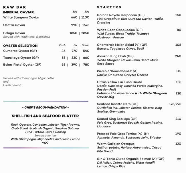 Pierchic Menu, Menu for Pierchic, Madinat Jumeirah, Dubai - Zomato