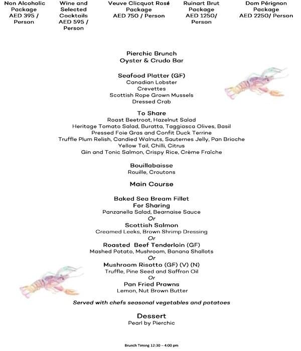 Pierchic Menu, Menu for Pierchic, Madinat Jumeirah, Dubai - Zomato