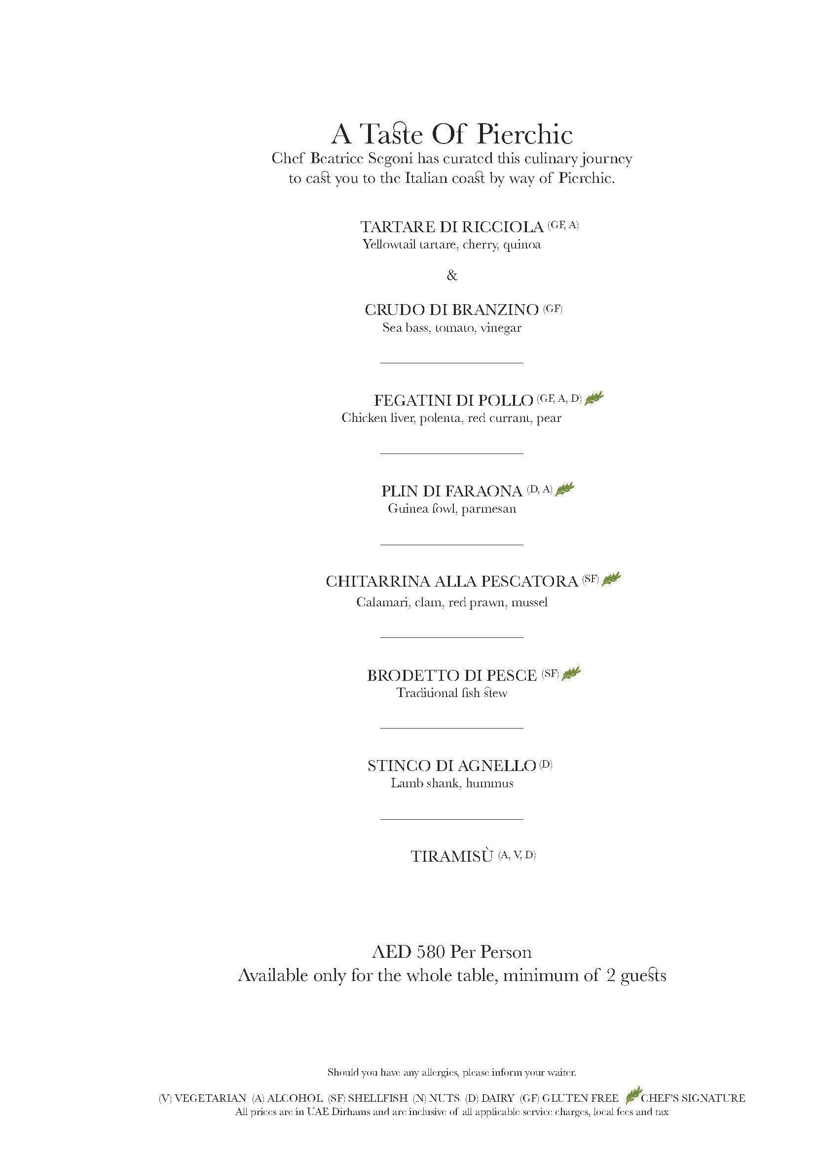 Menu at Naya restaurant, Dubai