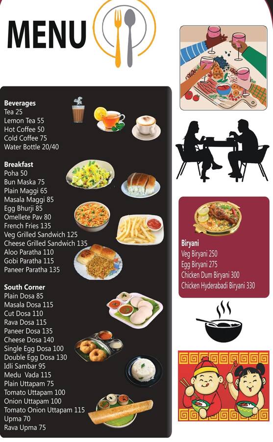 Menu of Darjeeling Cafe, Balewadi, Pune