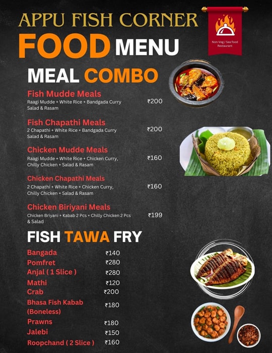 Menu of Appu Fish Corner, Yelahanka, Bangalore