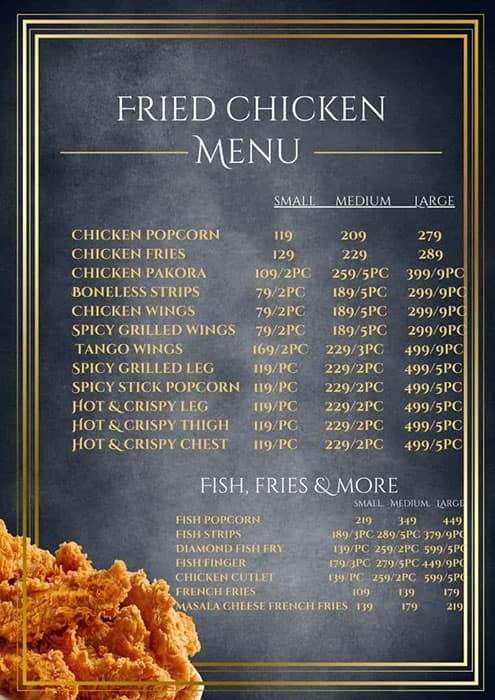 Menu of QFC - Quirky Fried Chicken, Dum Dum, Kolkata