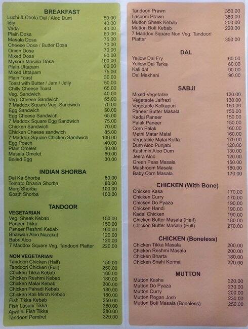 Seven Maddox Square Menu, Menu for Seven Maddox Square, Ajoy Nagar ...