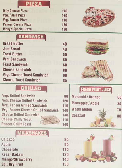 Menu at Vicky Restaurant, Mumbai